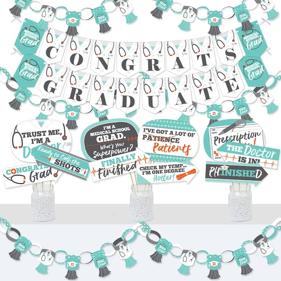 Medical School Grad - Banner and Photo Booth Decorations - Doctor ...