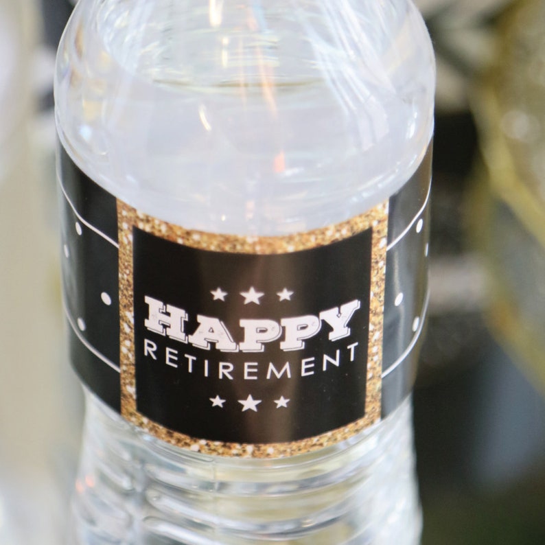 Happy Retirement Water Bottle Sticker Labels Retirement | Etsy
