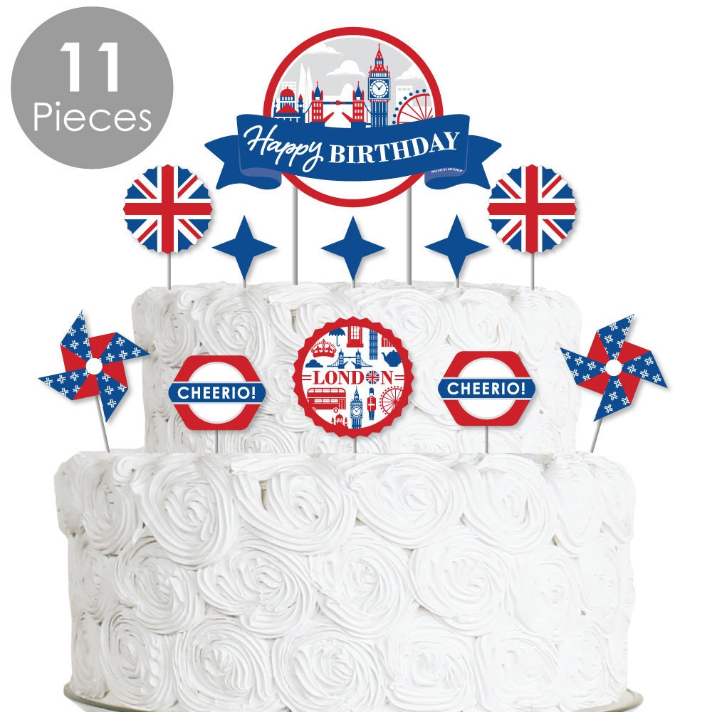 Cheerio London British UK Birthday Party Cake Decorating | Etsy