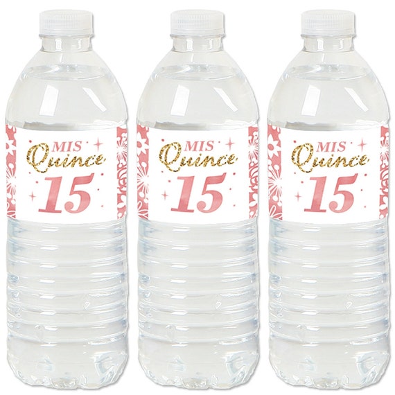Mis Quince Anos - Quinceanera Sweet 15 Birthday Party Water Bottle ...