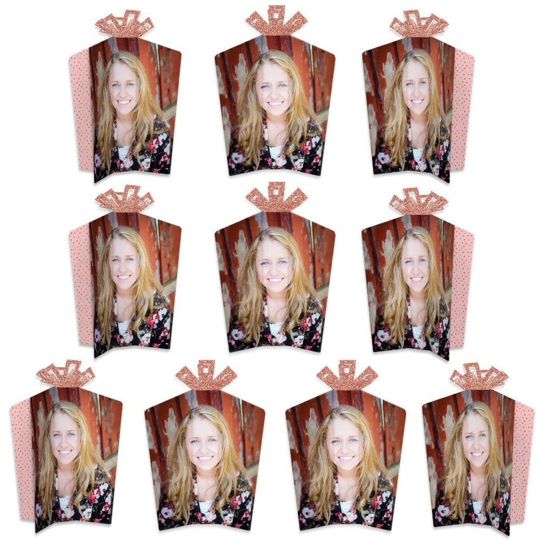 Rose Gold Grad - Graduation Party Photo Table Decorations - Custom ...