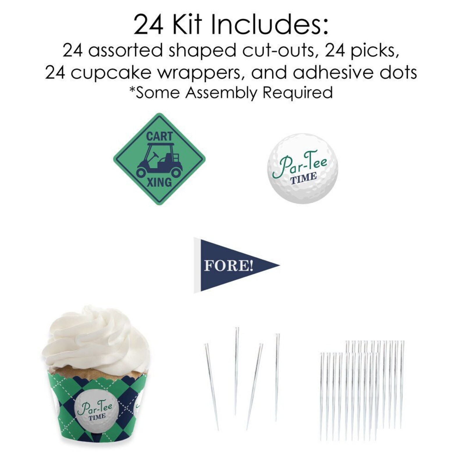 Par-tee Time - Golf Cupcake Decoration - Retirement or Birthday Party ...