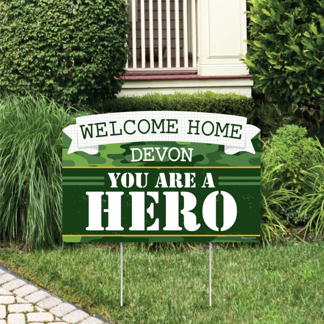 Welcome Home Hero Military Army Homecoming Yard Sign Lawn - Etsy