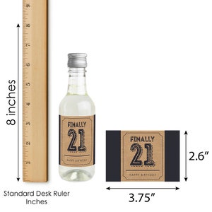 Finally 21 - 21st Birthday - Mini Wine and Champagne Bottle Label ...