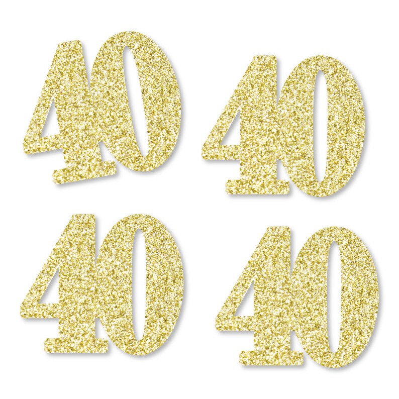Gold Glitter 40 No-mess Real Gold Glitter Cut-out Numbers | Etsy