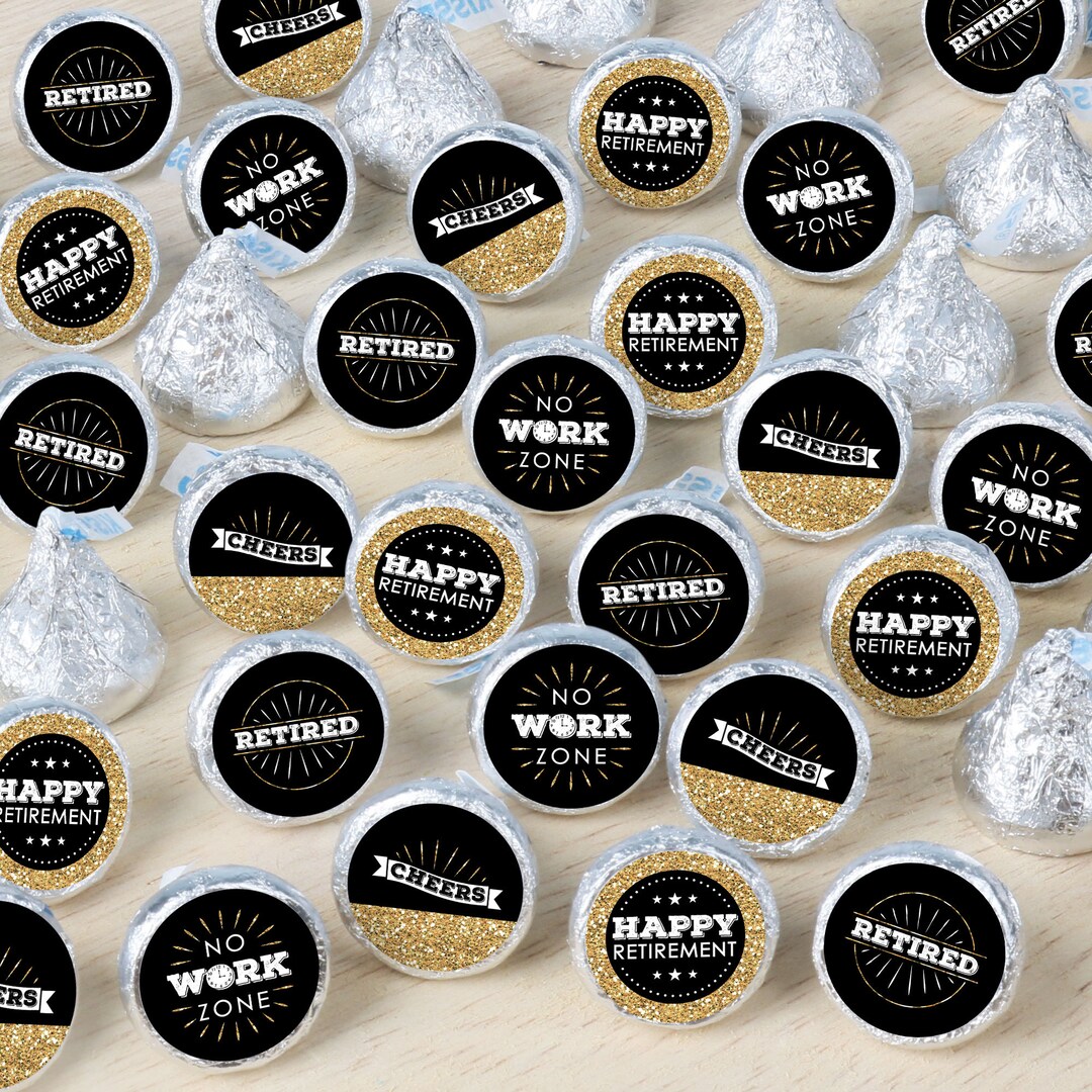 Happy Retirement - Retirement Party Small Round Candy Stickers - Party ...
