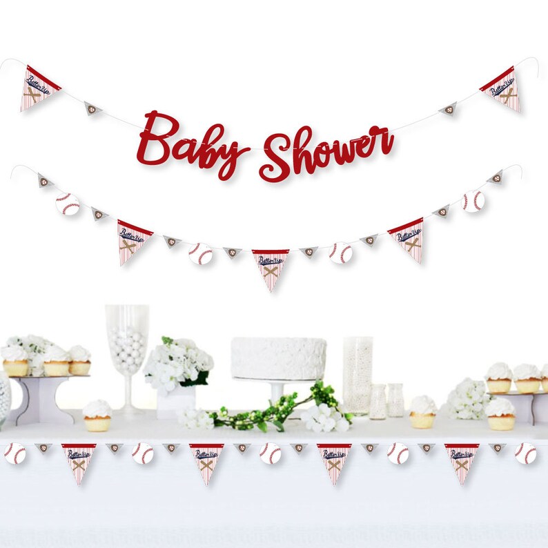 Batter up - Baseball - Baby Shower Letter Banner Decoration - 36 Banner ...