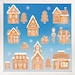 Gingerbread Village Window Clings, Reusable Winter Holiday Party Window ...