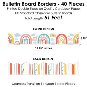 Pastel Boho Rainbow - Scalloped Classroom Decor - Bulletin Board ...