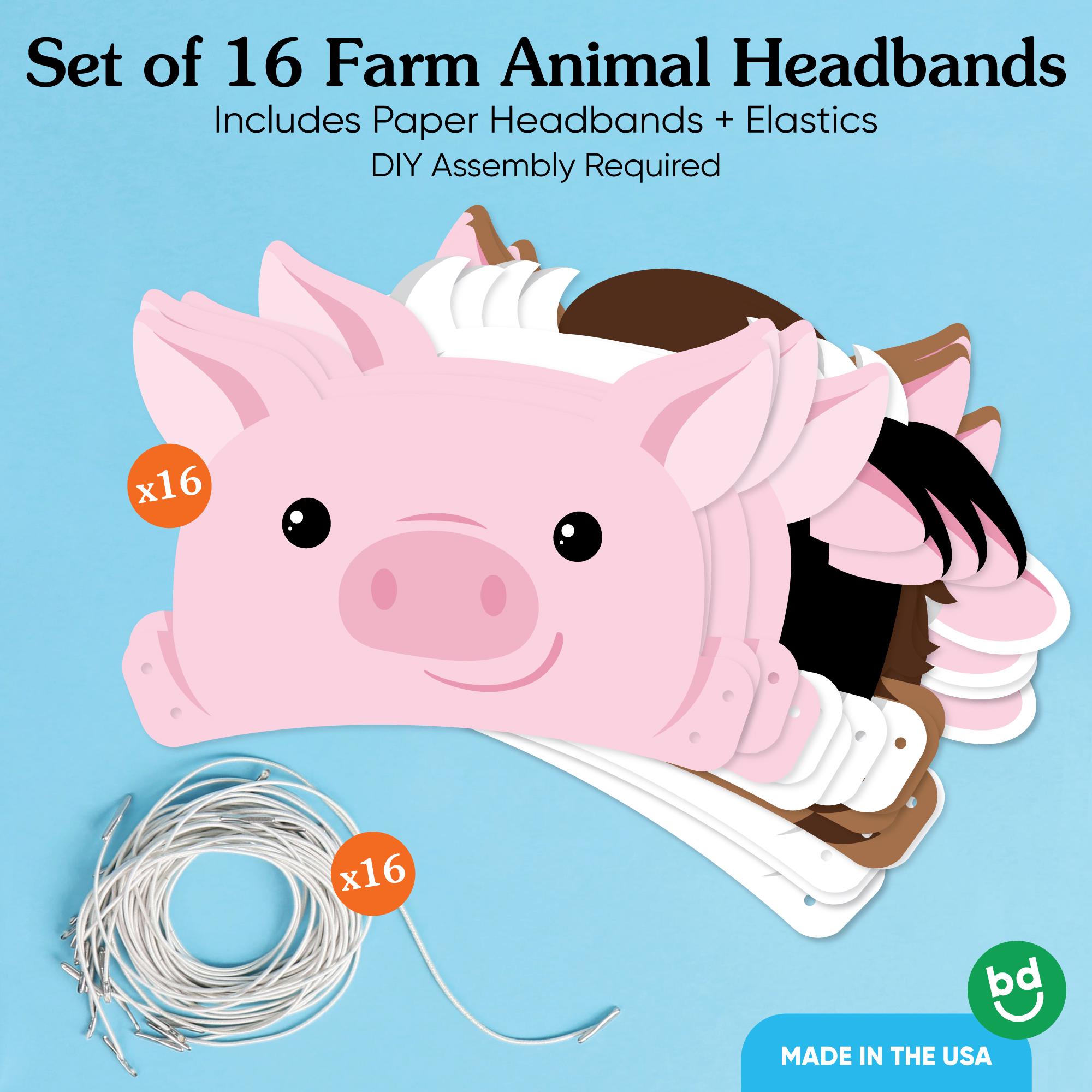 Paper Farm Animal Headbands, Barnyard Party Crowns for Kids Farm ...