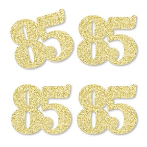 Gold Glitter 85 - No-mess Real Gold Glitter Cut-out Numbers - 85th ...