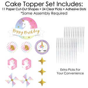 Rainbow Unicorn - Magical Unicorn Birthday Party Cake Decorating Kit ...