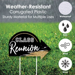 Reunited - School Class Reunion Party Yard Sign With Stakes - Double ...