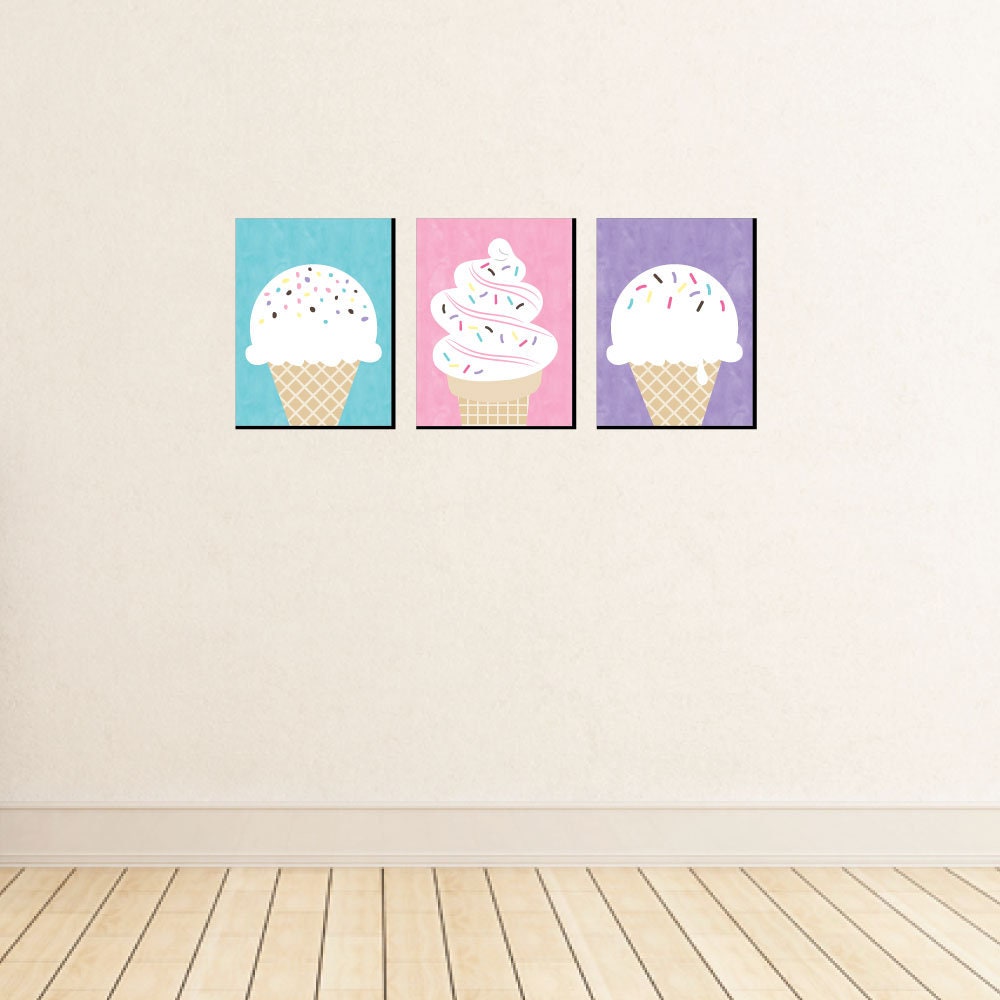 Scoop up the Fun Ice Cream Sprinkles Kitchen Wall Art | Etsy
