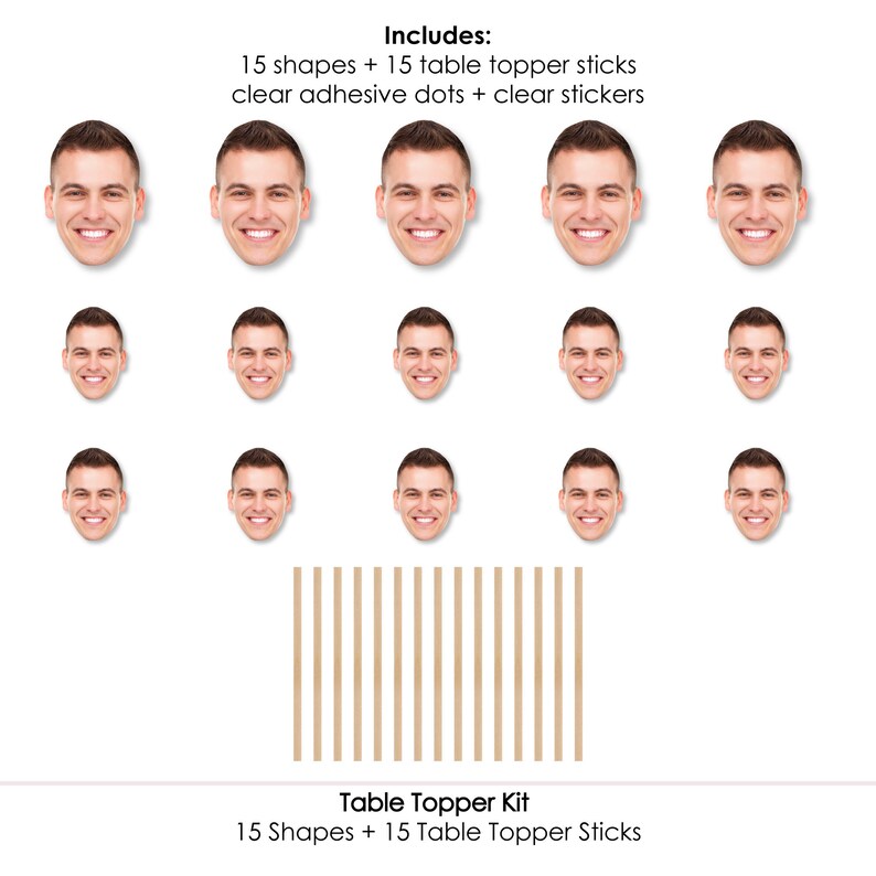 Fun Face Cutout Centerpiece Sticks Custom Photo Head Cut Out - Etsy