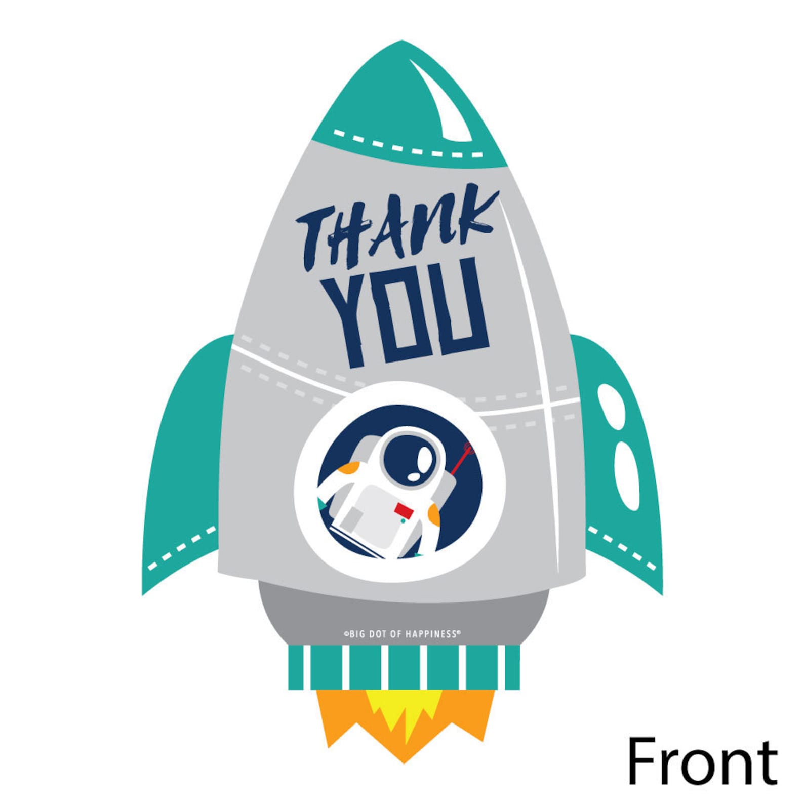 Blast off to Outer Space Shaped Thank You Cards Rocket - Etsy