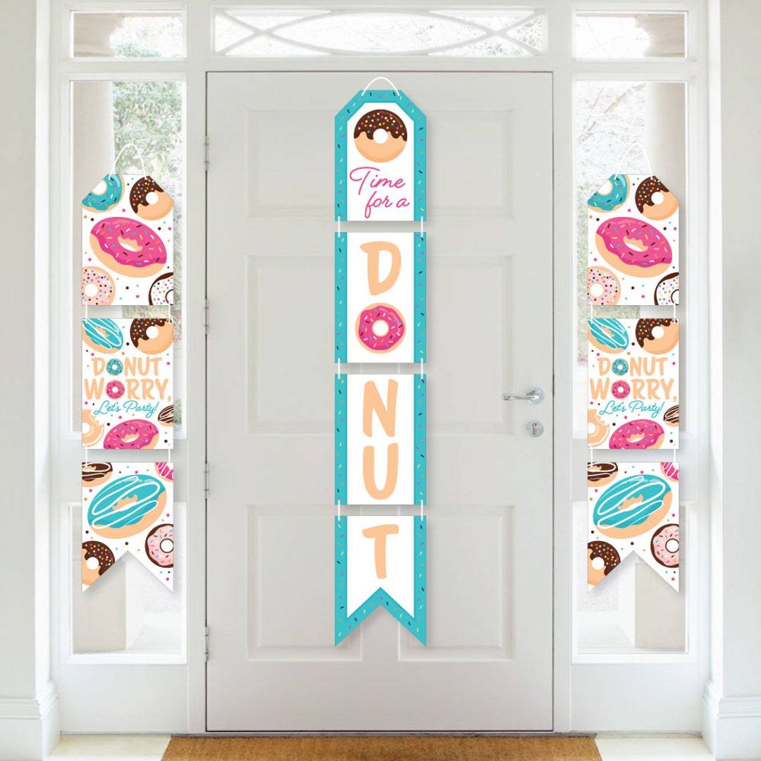 Donut Worry, Let’s Party - Hanging Vertical Paper Door Banners ...