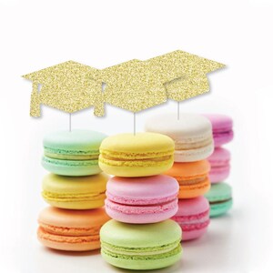 Gold Glitter Grad Caps - No-mess Real Gold Glitter Cut-out Graduation ...