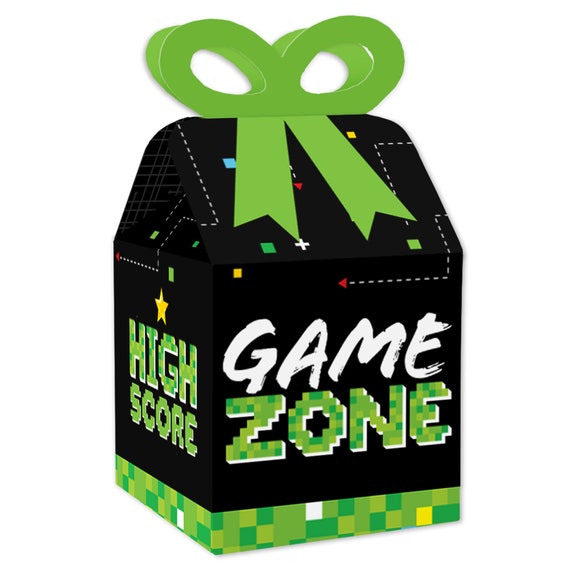 Game Zone - Square Favor Gift Boxes - Pixel Video Game Party or ...