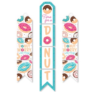 Donut Worry, Let’s Party - Hanging Vertical Paper Door Banners ...