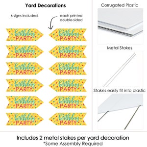 Colorful Happy Birthday Arrow Birthday Party Direction Signs | Etsy