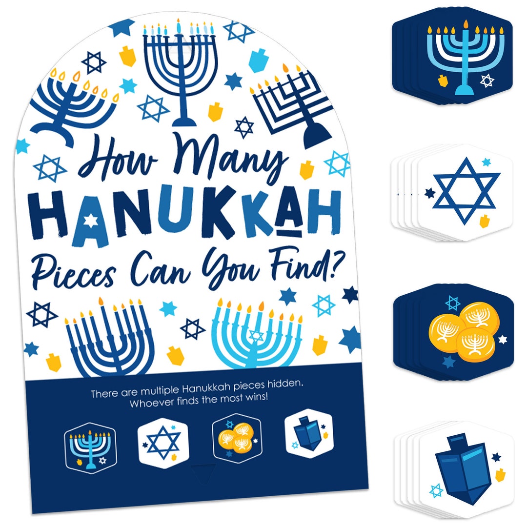 Hanukkah Menorah - Chanukah Holiday Party Scavenger Hunt - 1 Stand and ...