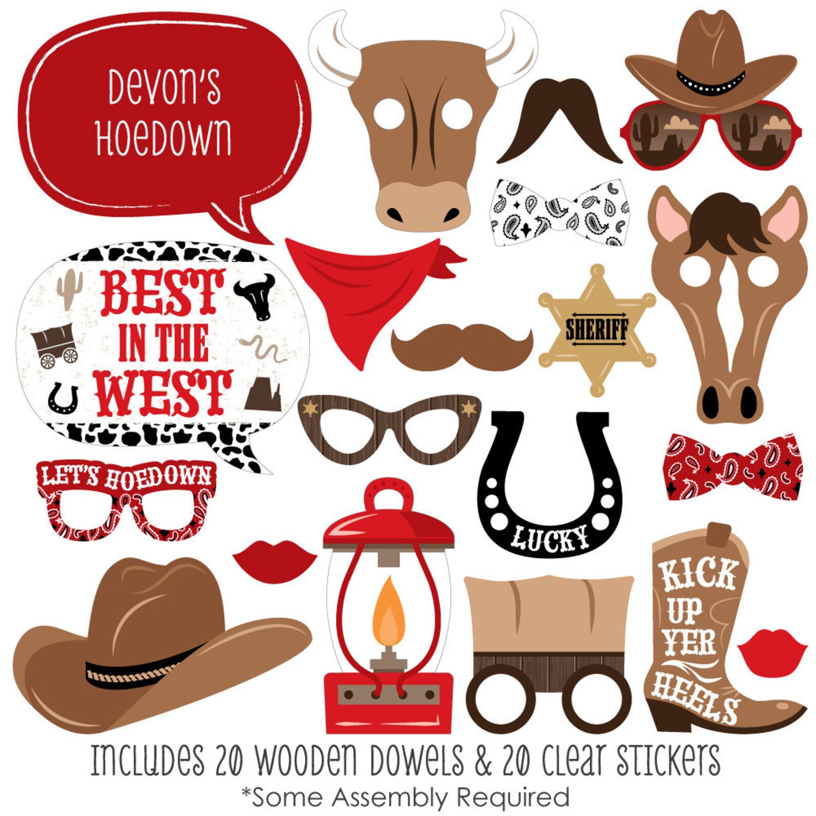 Western Hoedown 20 Piece Wild West Cowboy Party Photo Booth | Etsy