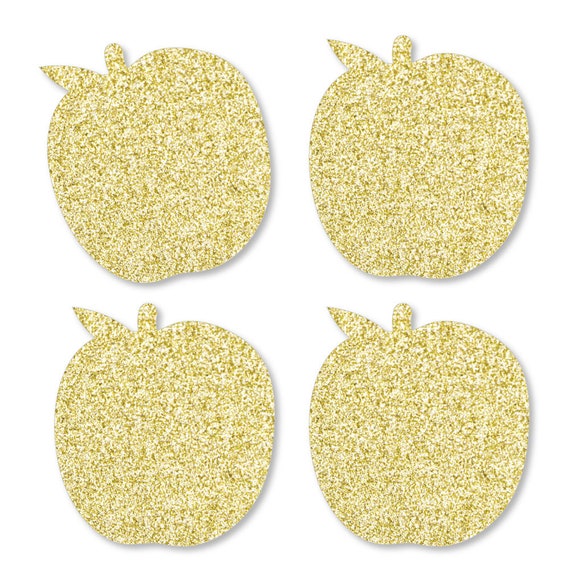 Gold Glitter Apple - No-Mess Real Gold Glitter Cut-Out - Apple Shaped ...