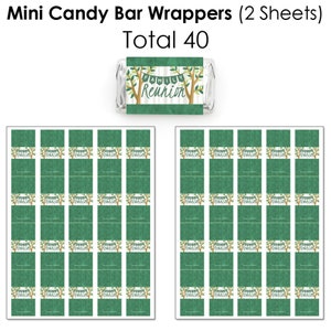 Family Tree Reunion - Mini Candy Bar Wrappers, Round Candy Stickers and ...