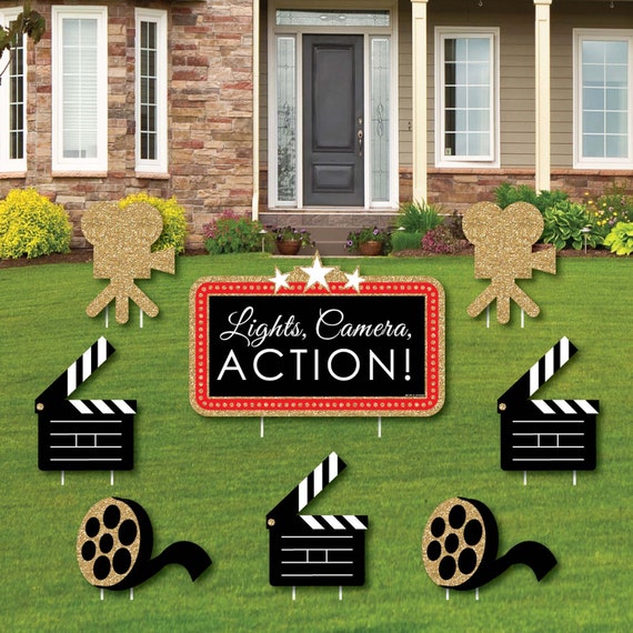 Red Carpet Hollywood Yard Sign and Outdoor Lawn Decorations - Etsy