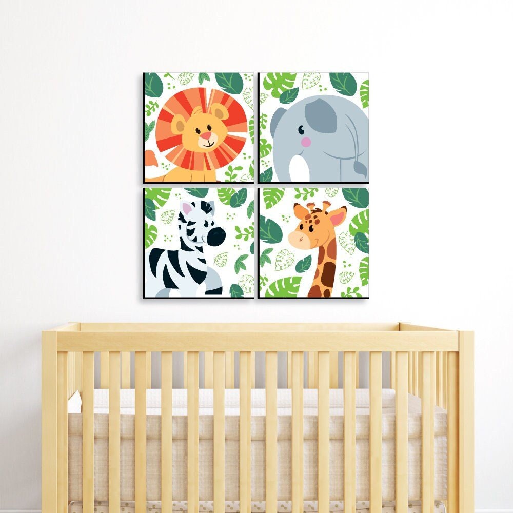Jungle Party Animals Safari Zoo Animal Kids Room Nursery | Etsy