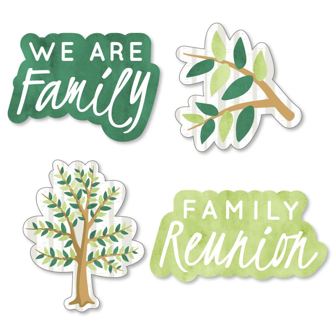 Small Family Tree Reunion DIY Shaped Paper Cut Outs - Family Gathering ...