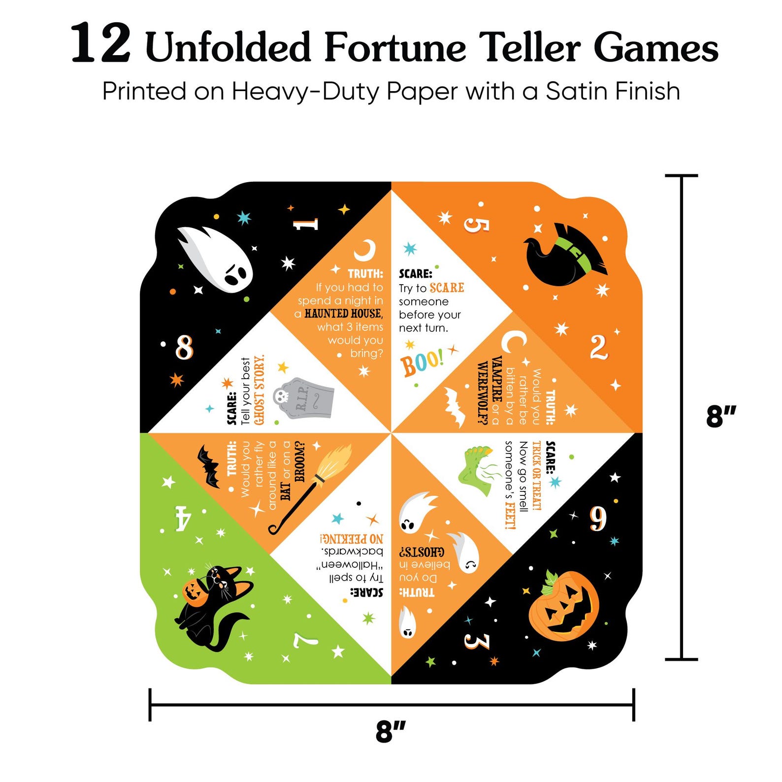 Jack-o'-lantern Halloween Kids Halloween Party Cootie Catcher Game ...