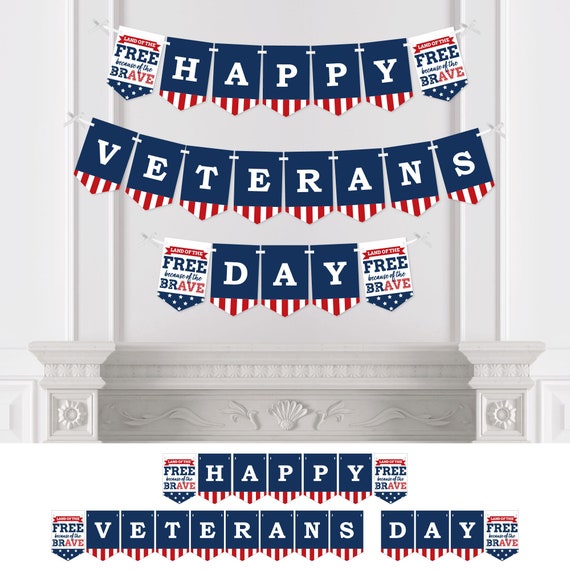 Happy Veterans Day Patriotic Bunting Banner Party | Etsy