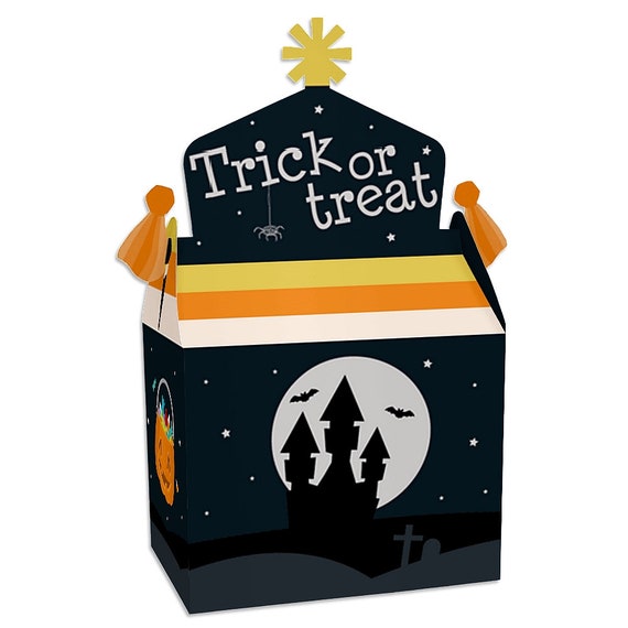 Trick or Treat - Treat Box Party Favors - Halloween Party Goodie Gable ...