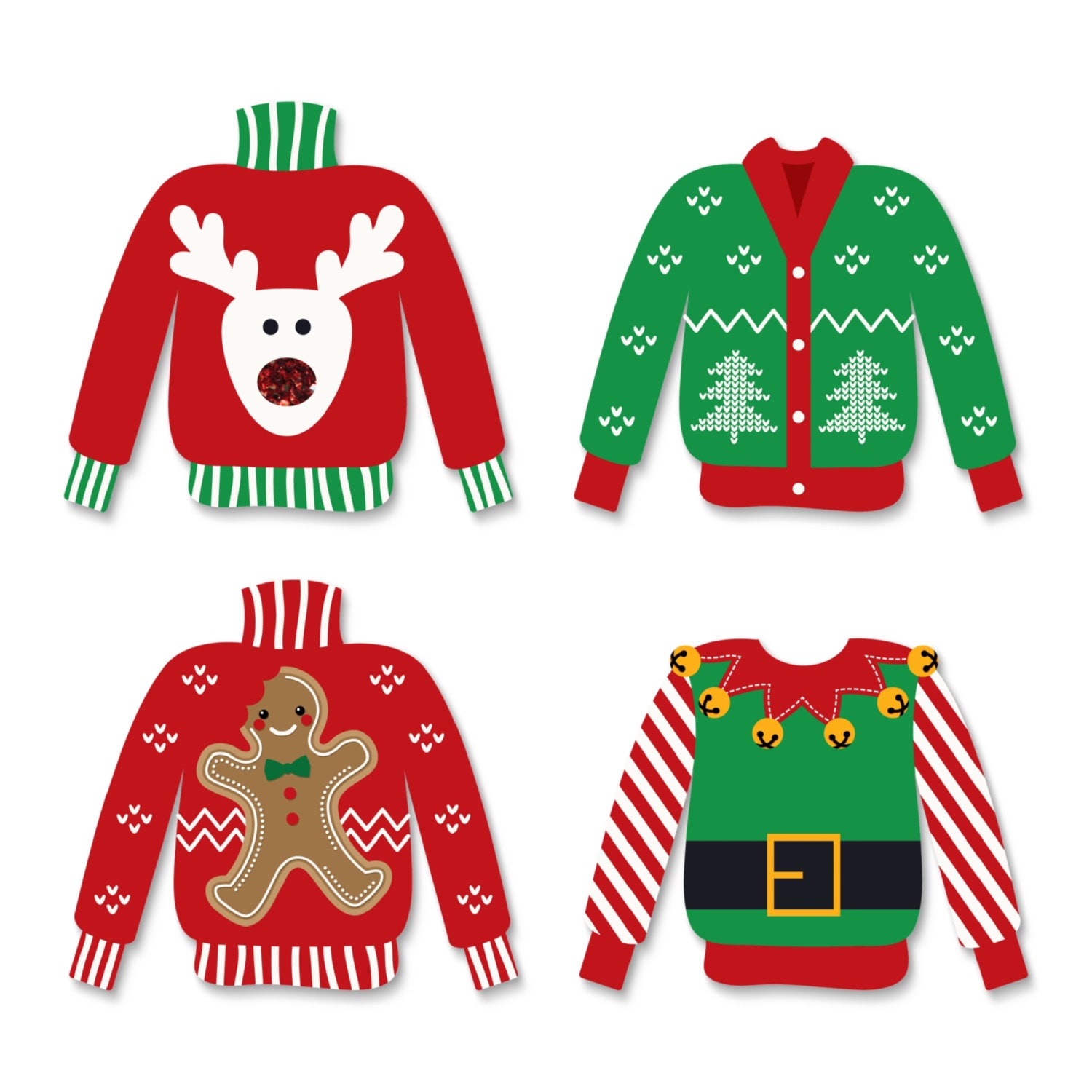 Ugly Sweater - DIY Shaped Christmas Party Small Paper Cut Outs ...