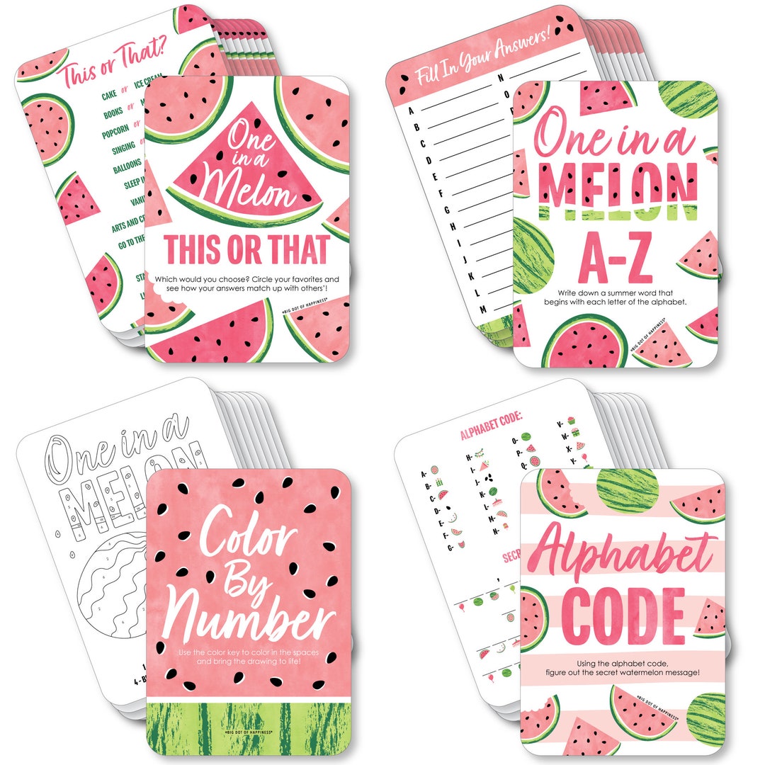 Sweet Watermelon - 4 Fruit Party Games - 10 Cards Each - Gamerific ...