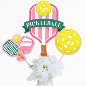 Pink Pickleball - Country Club Party Centerpiece Sticks - Table Toppers ...