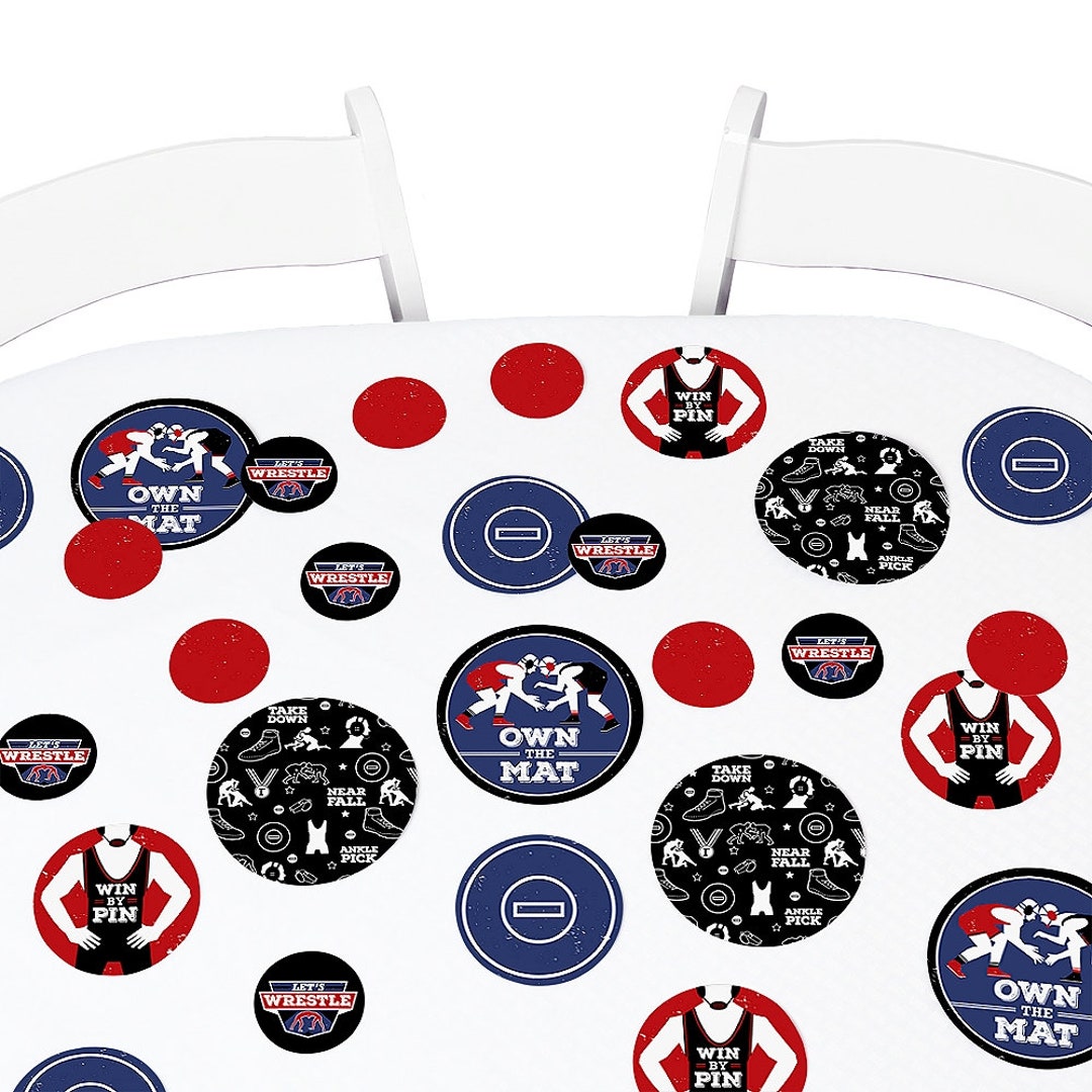 Own the Mat - Wrestling - Giant Circle Confetti - Baby Shower or ...