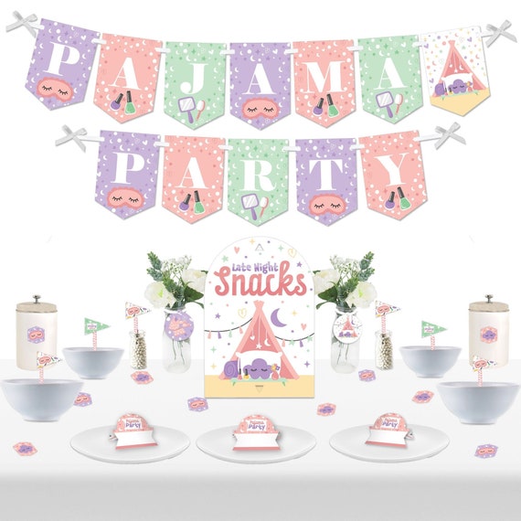 Pajama Slumber Party - DIY Girls Sleepover Birthday Party Signs - Snack ...