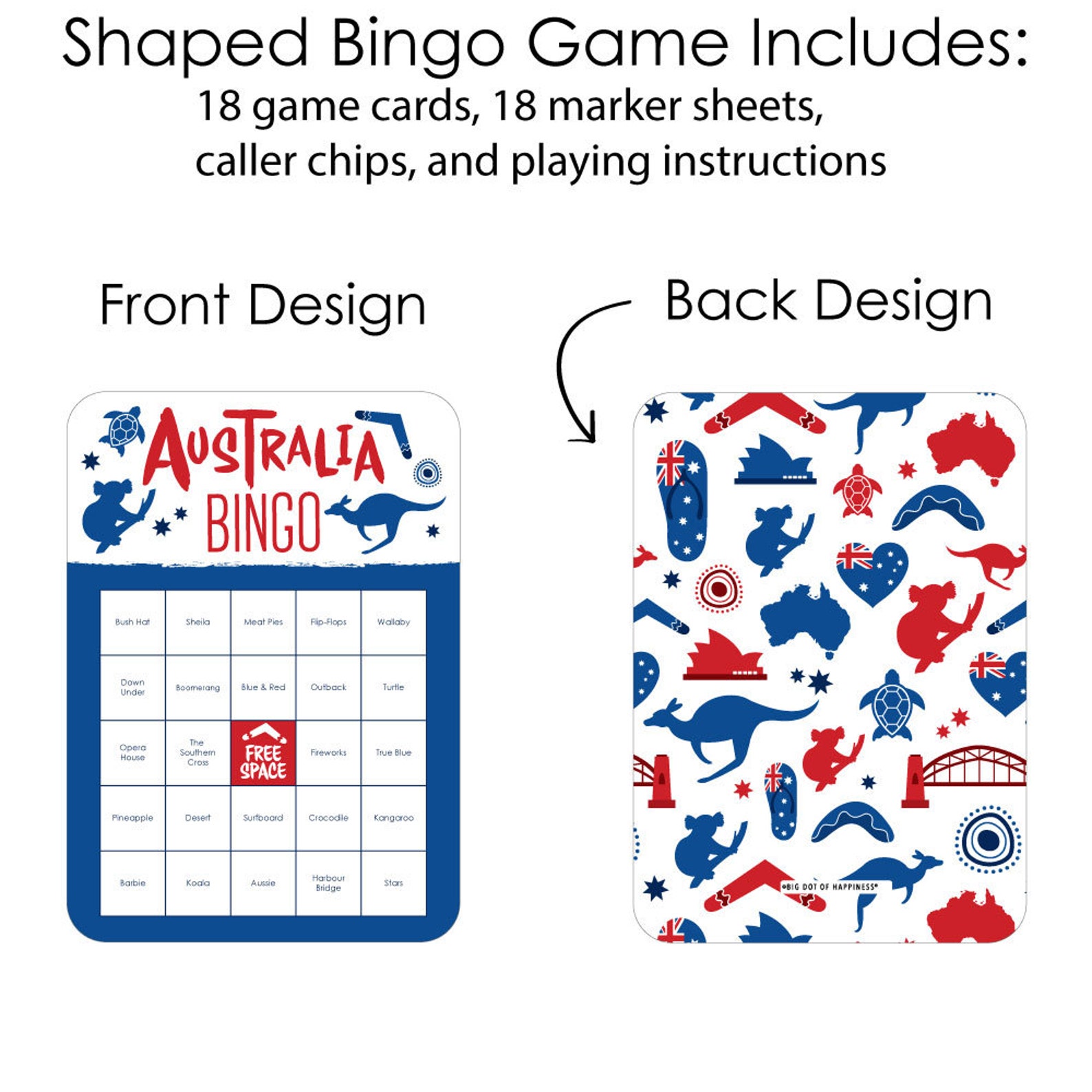 Australia Day Bar Bingo Cards and Markers Gday Mate - Etsy