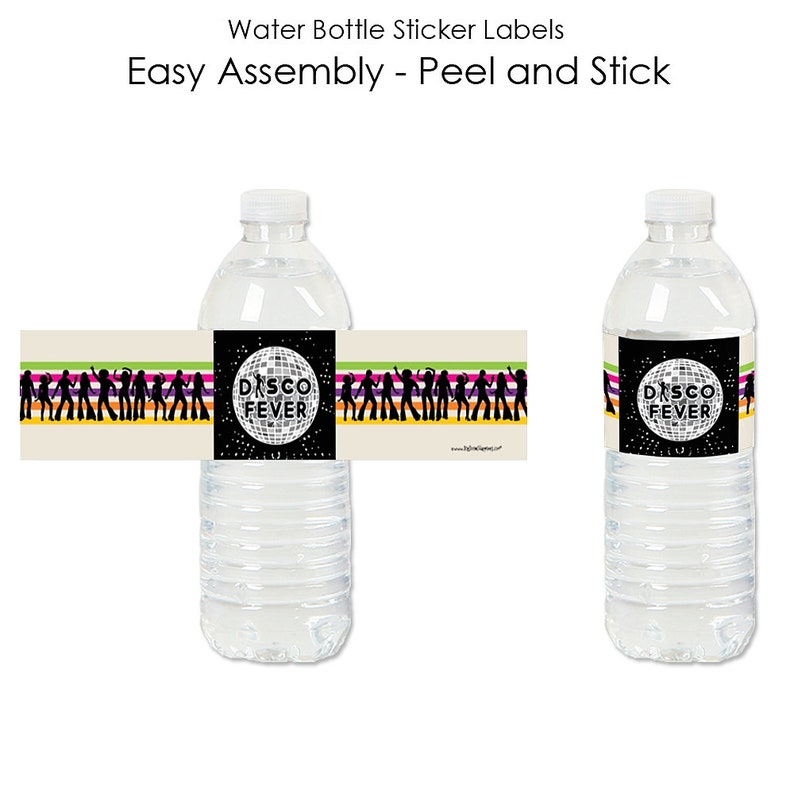 70's Disco - Water Bottle Sticker Labels - Waterproof Self Stick Labels ...