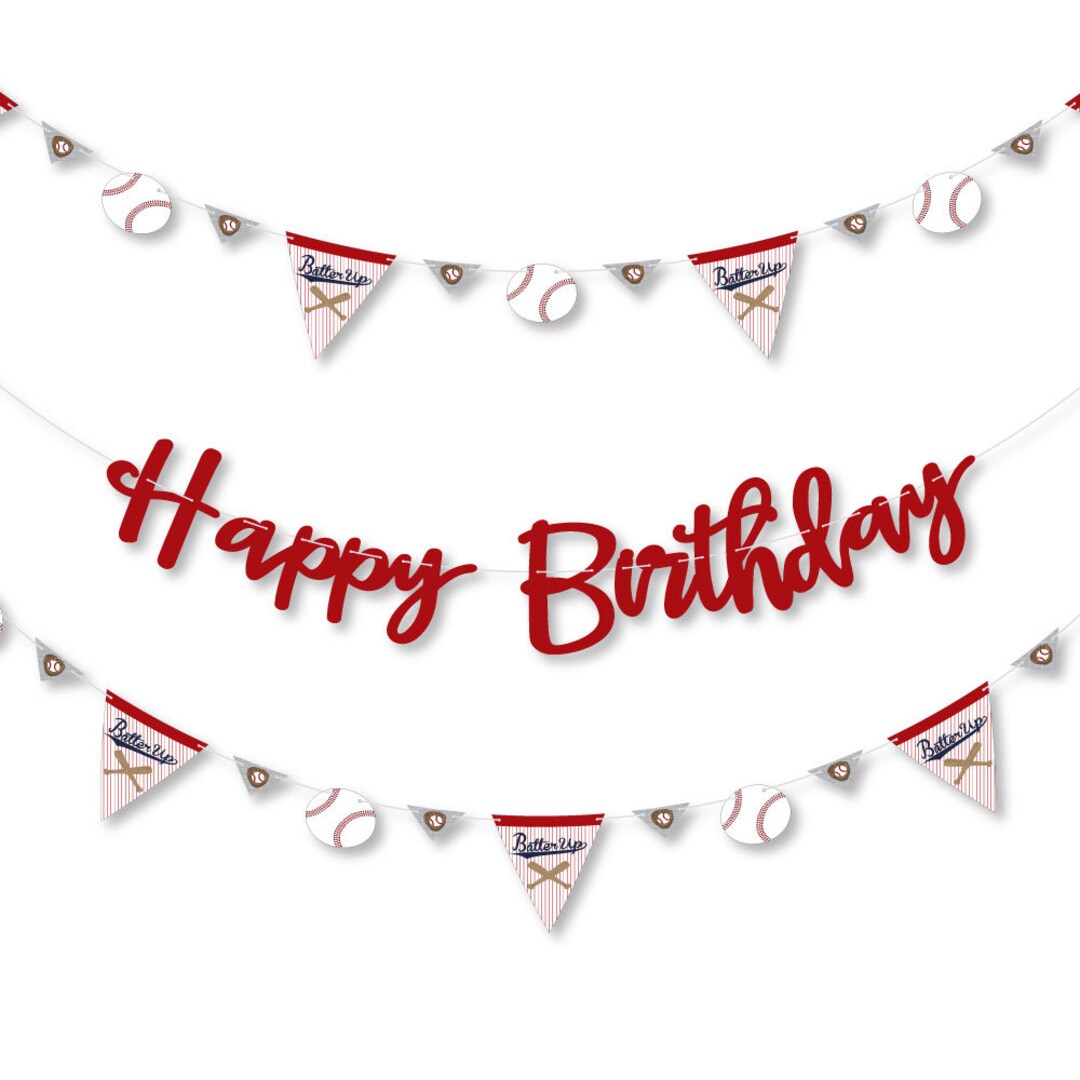 Batter up Baseball Party Birthday Party Letter Banner Decoration 36 ...