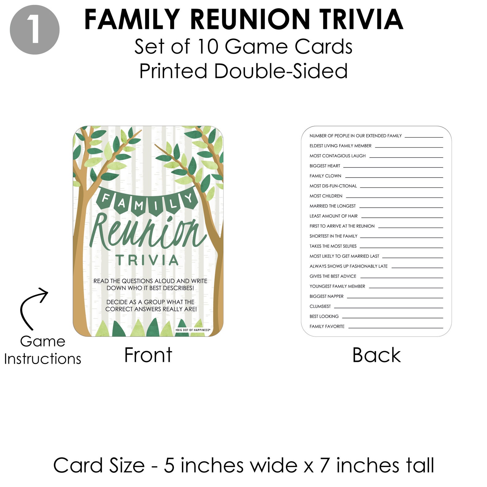 Family Tree Reunion 4 Family Gathering Party Games 10 | Etsy