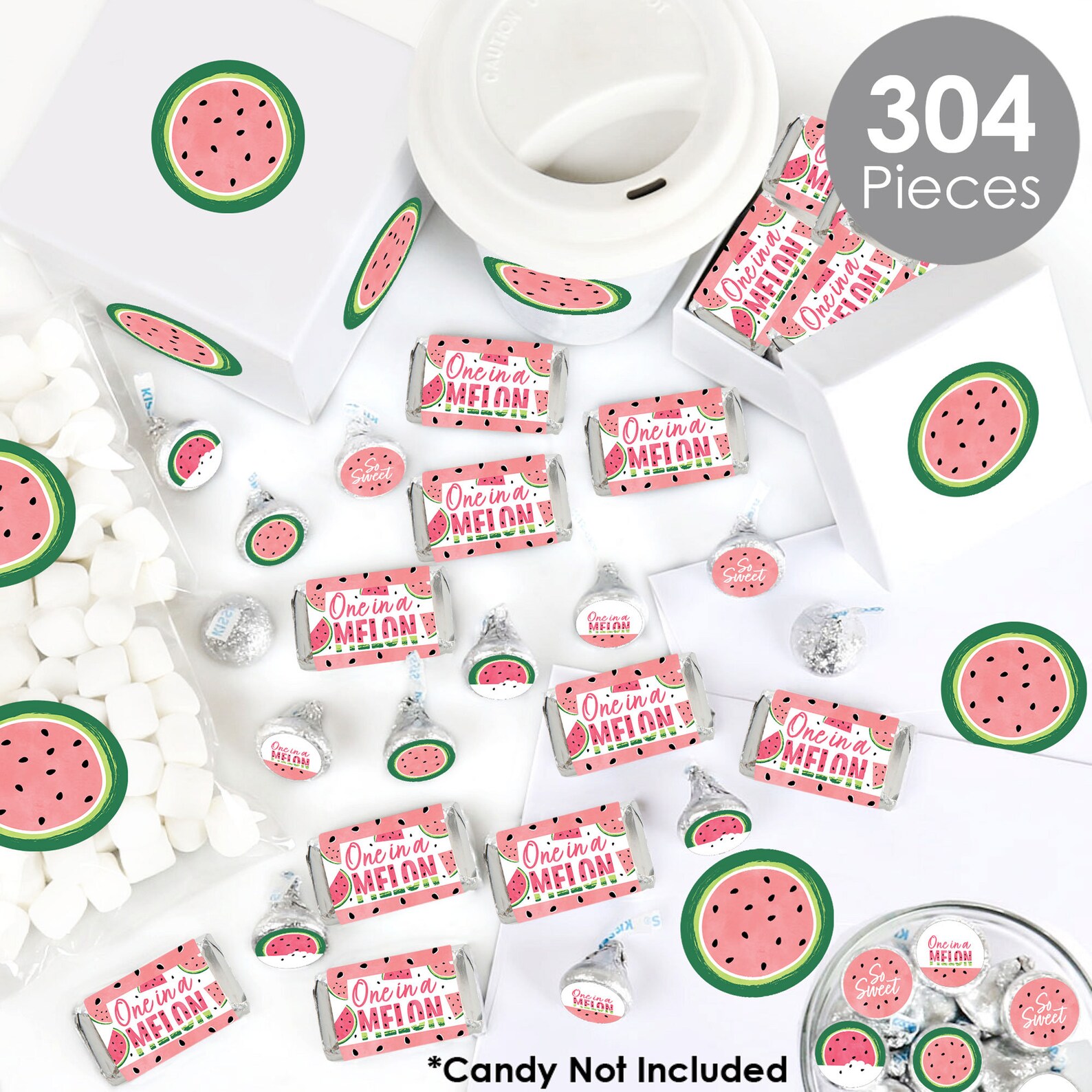 Sweet Watermelon Mini Candy Bar Wrappers Round Candy - Etsy