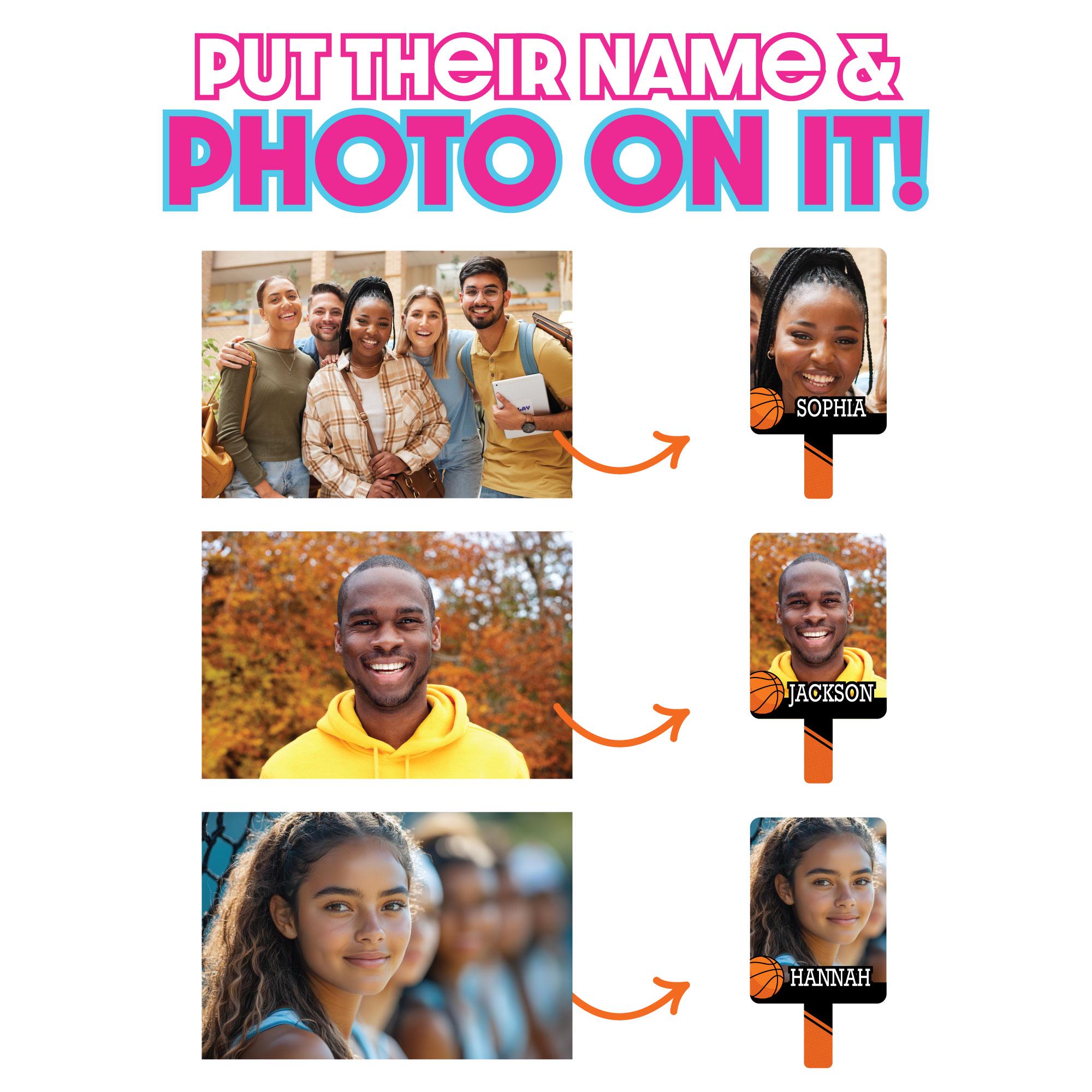 Custom Basketball Photo Paddles Senior Night Face Fans With Handles ...