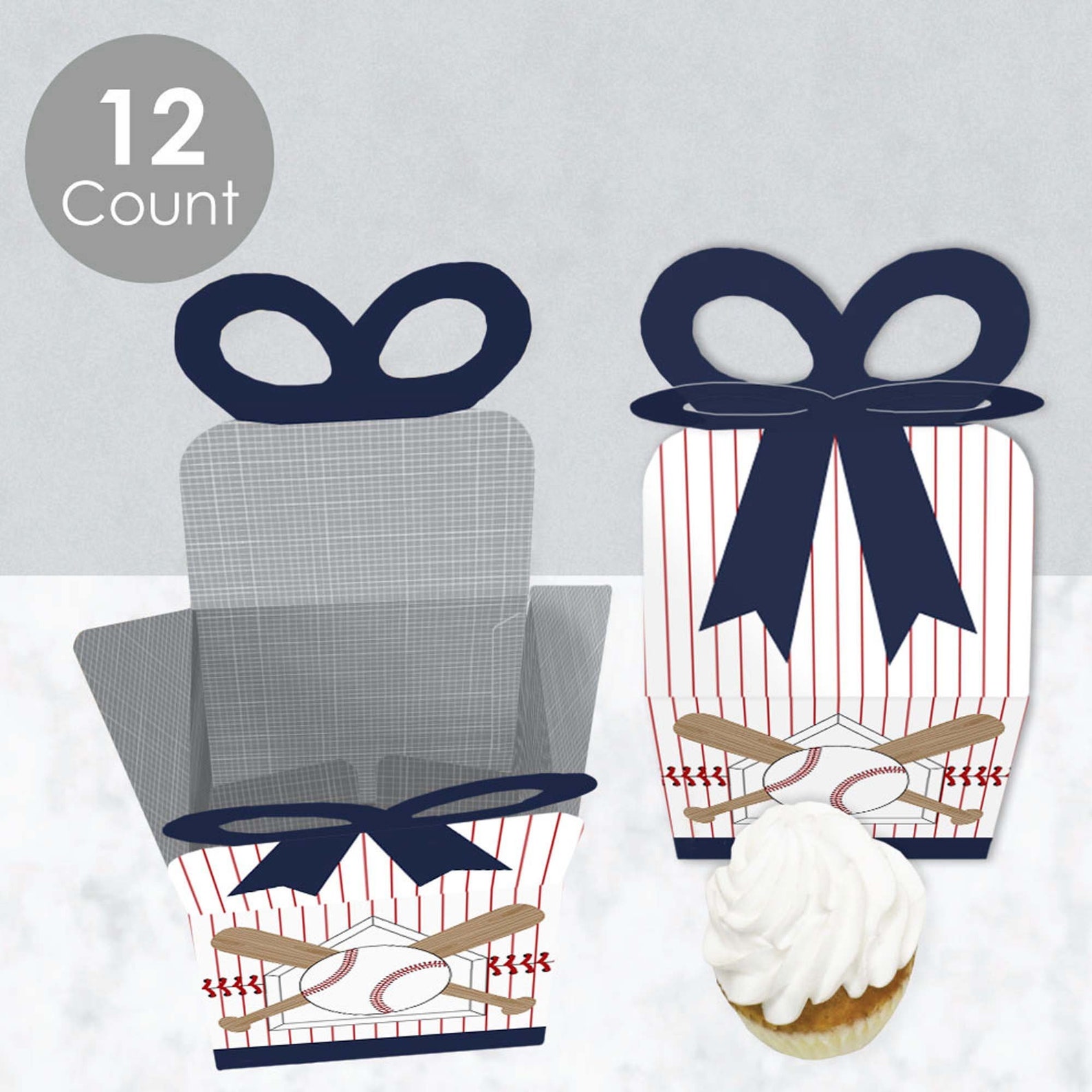 Batter up Baseball Square Favor Gift Boxes Baby Shower | Etsy