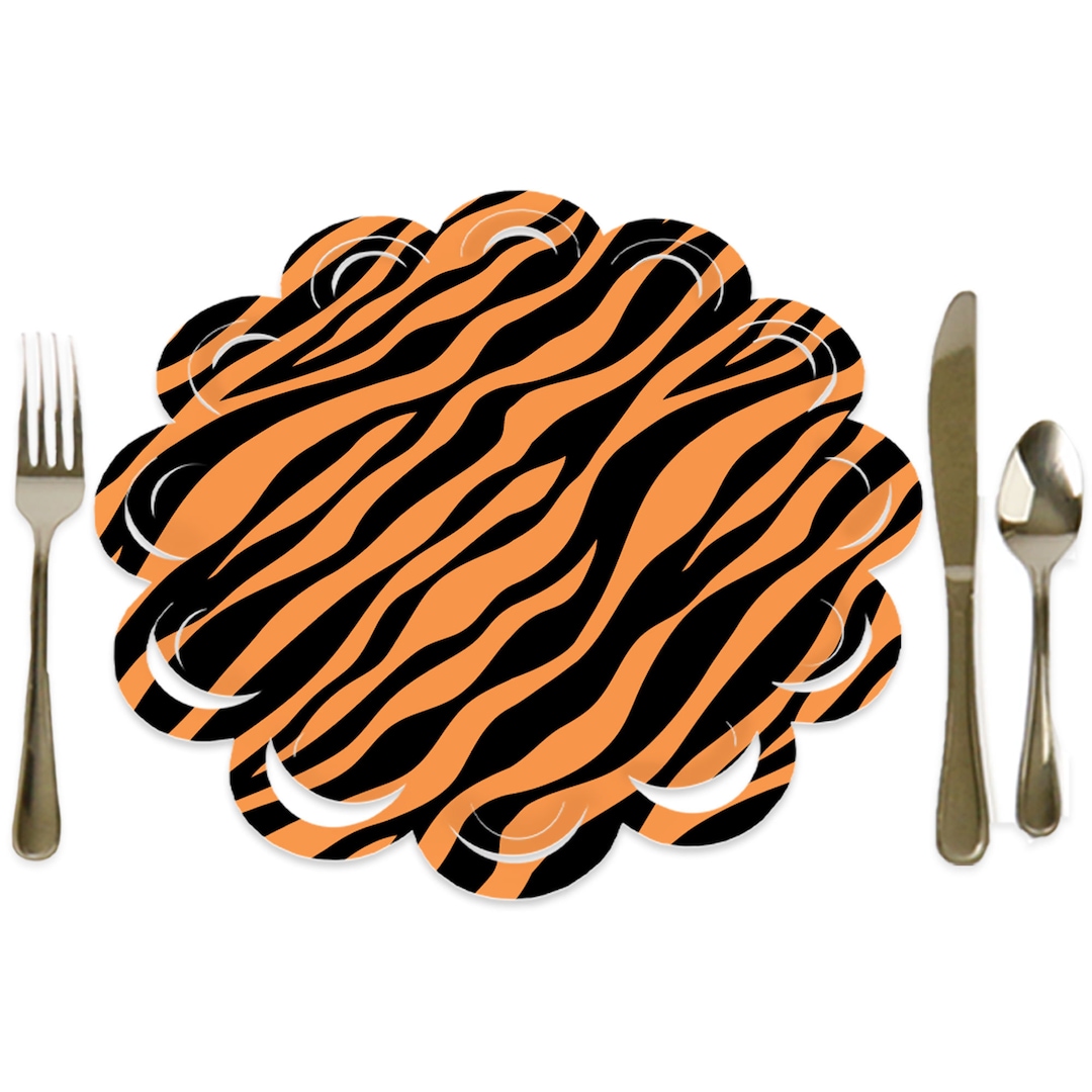 Tiger Print - Jungle Party Round Table Decorations - Paper Chargers ...