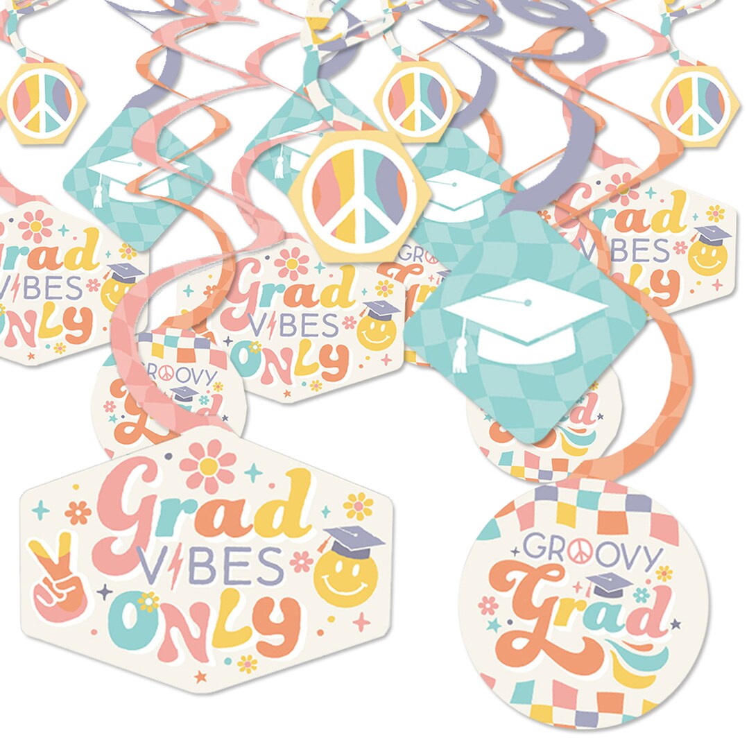 Groovy Grad Hippie Graduation Party Hanging Decor Party Decoration ...
