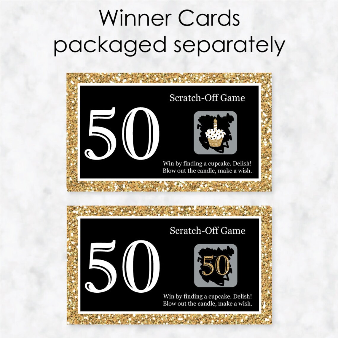 50th Birthday Party Scratch off Game - Adult 50th Birthday - Gold ...